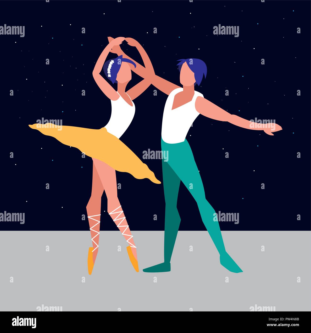 avatar ballet couple of dancers dancing over colorful background ...