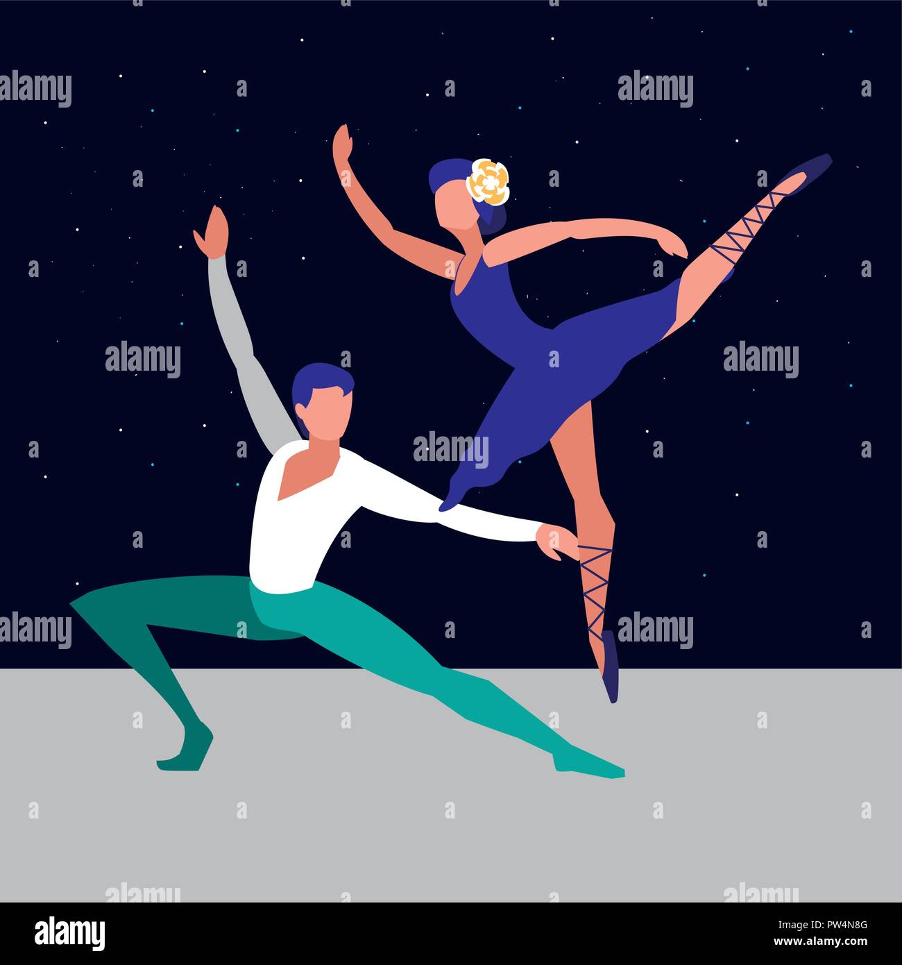 avatar ballet couple of dancers dancing over colorful background ...