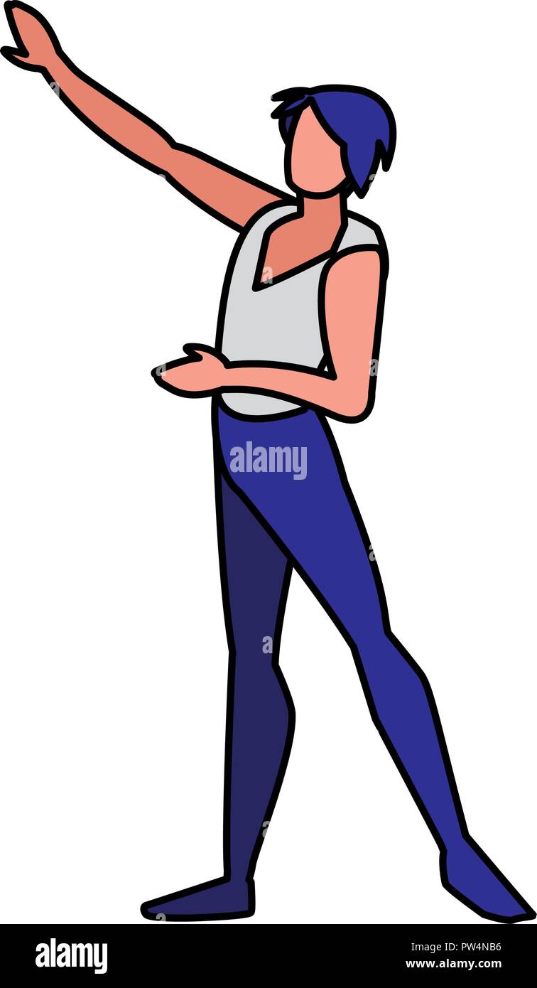 avatar ballet male dancer over white background, vector illustration ...