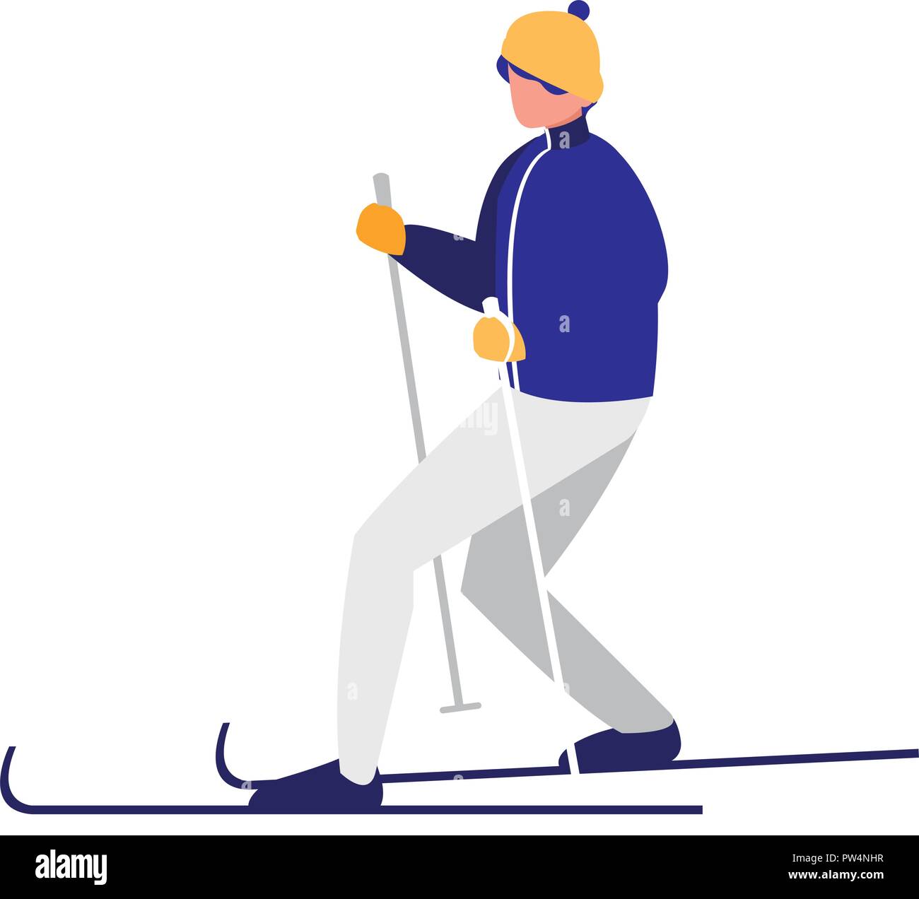 man skiing icon over white background, colorful design. vector ...