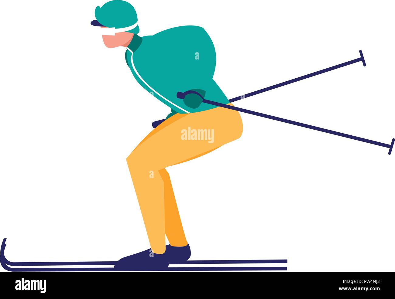 man skiing icon over white background, colorful design. vector ...