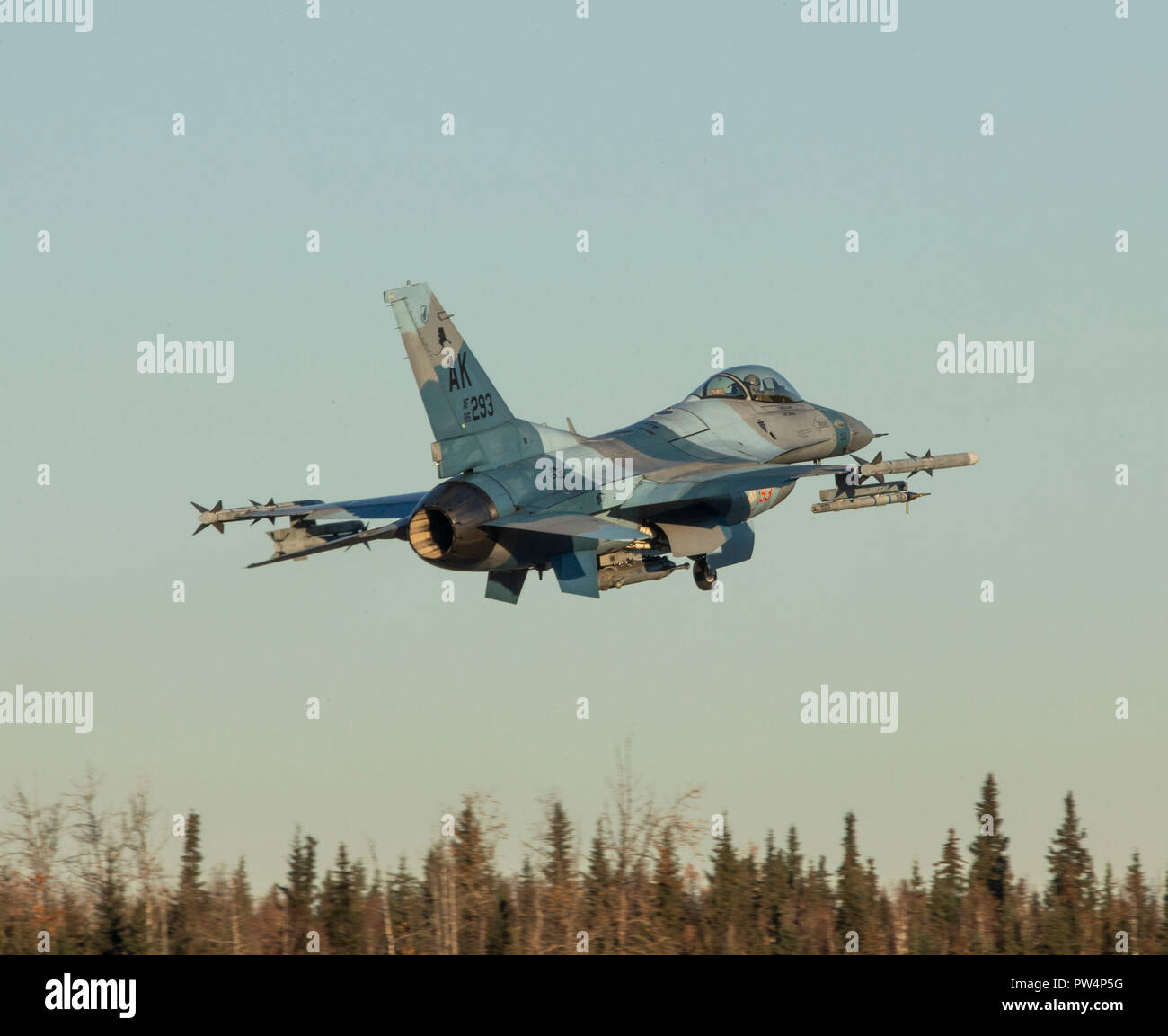 An F-16 Fighting Falcon assigned to the 18th Aggressor Squadron ...