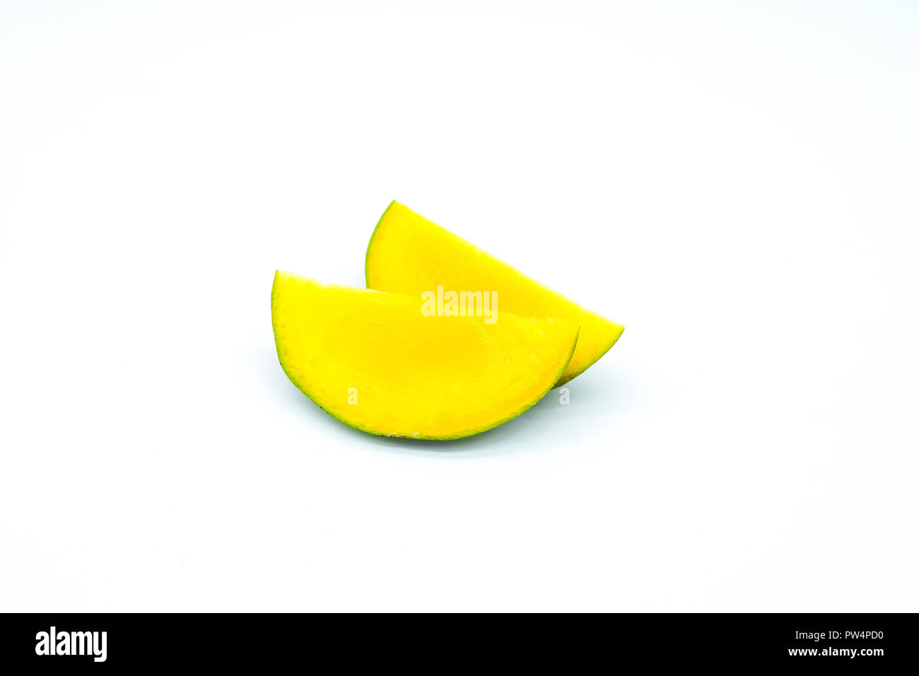 mango slices, cutted mango fruit isolated on white background Stock ...