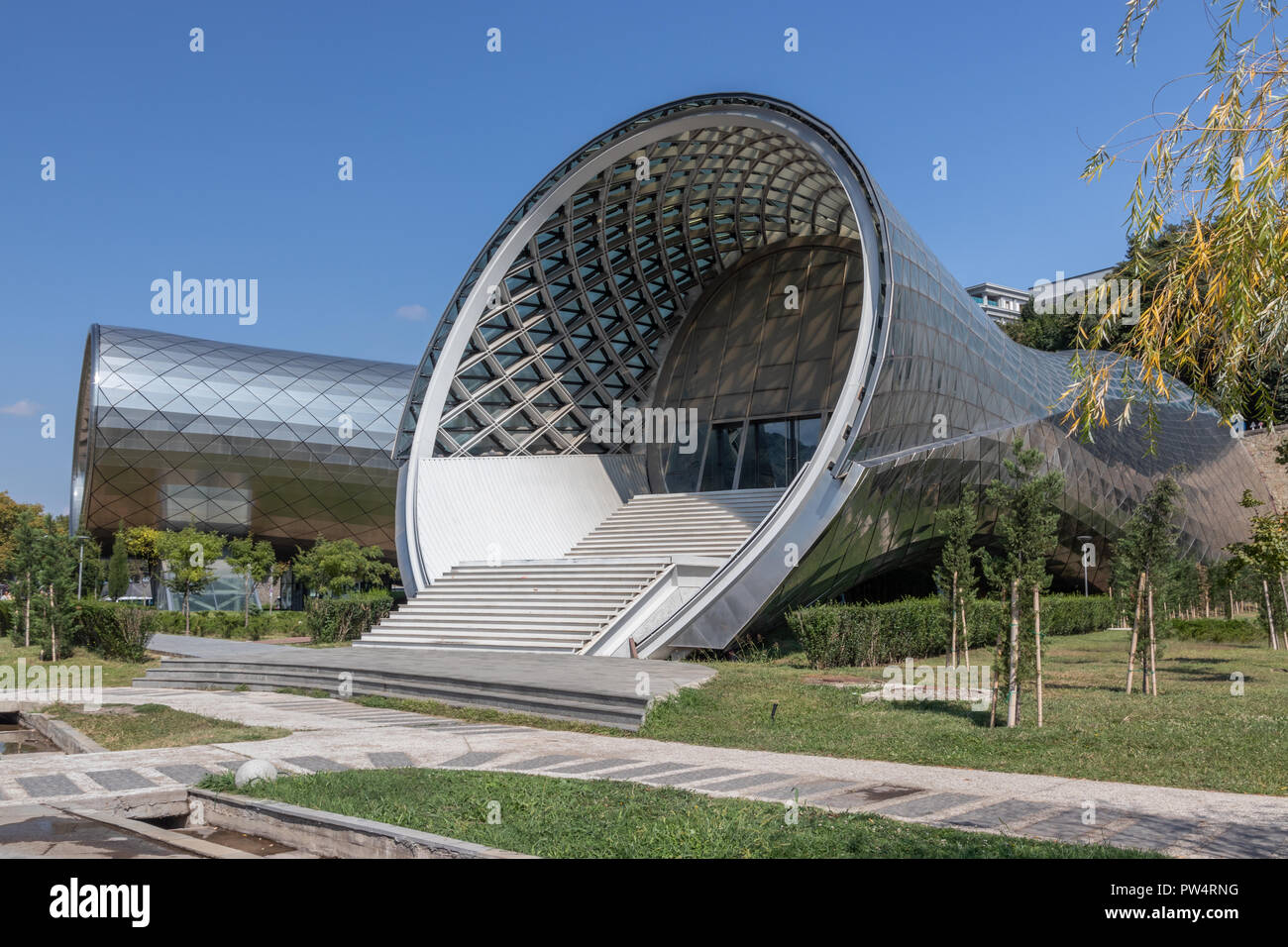 Modern steel exhibition and concert hall studio in Tbilisi, Georgia ...