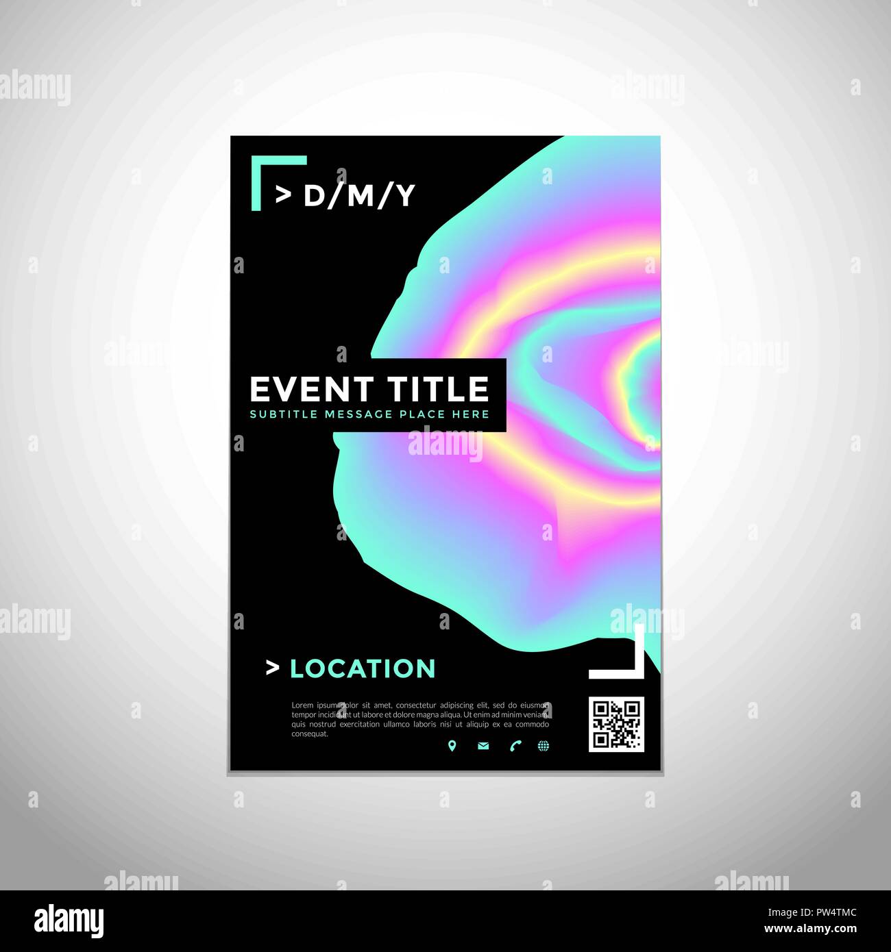 vector vibrant gradient colors abstract shapes dynamic modern poster ...