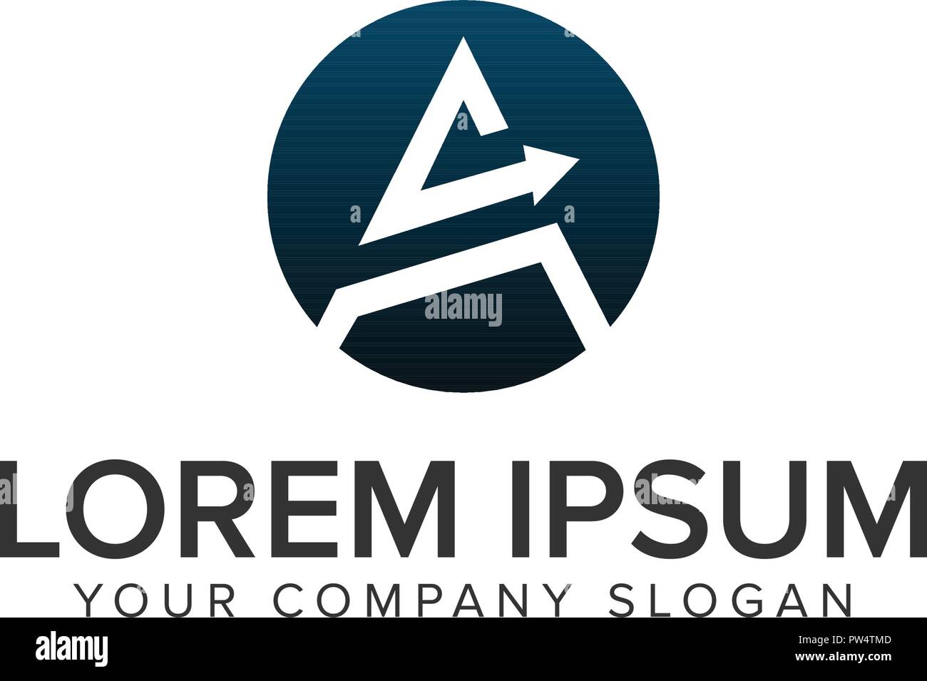 Blue ribbon with arrow Stock Vector Images - Alamy