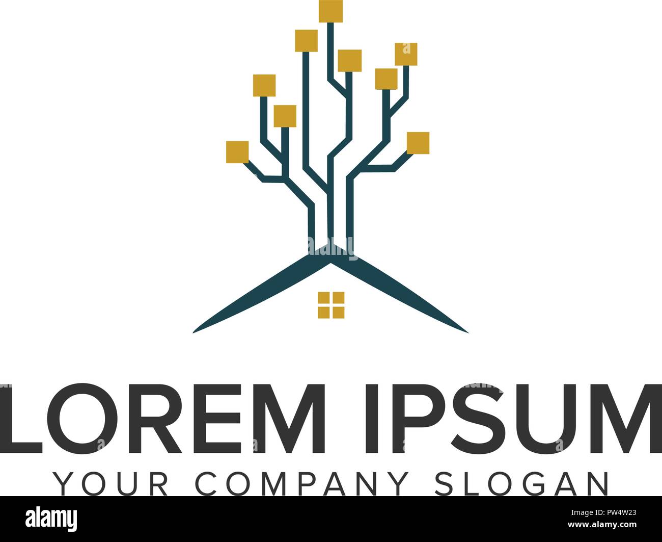 Microchip line technology symbol Stock Vector Images - Alamy