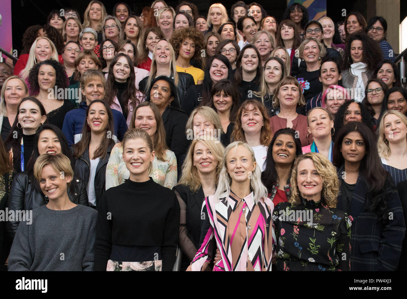Female film makers and actors pose for a group photograph at the ...