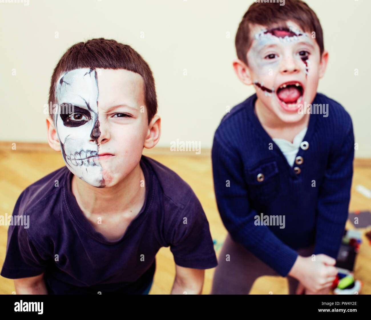 zombie apocalypse kids concept. Birthday party celebration facep Stock ...