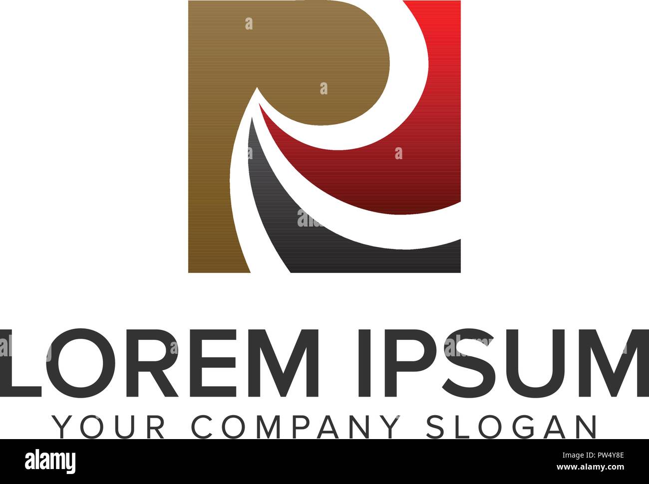 Letter R square logo design concept template. fully editable vector ...