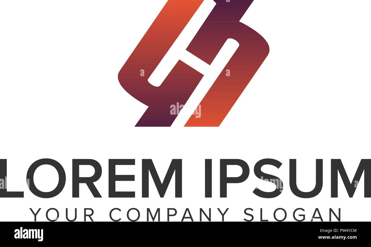 Letter H creative unique logo design concept template. fully editable ...