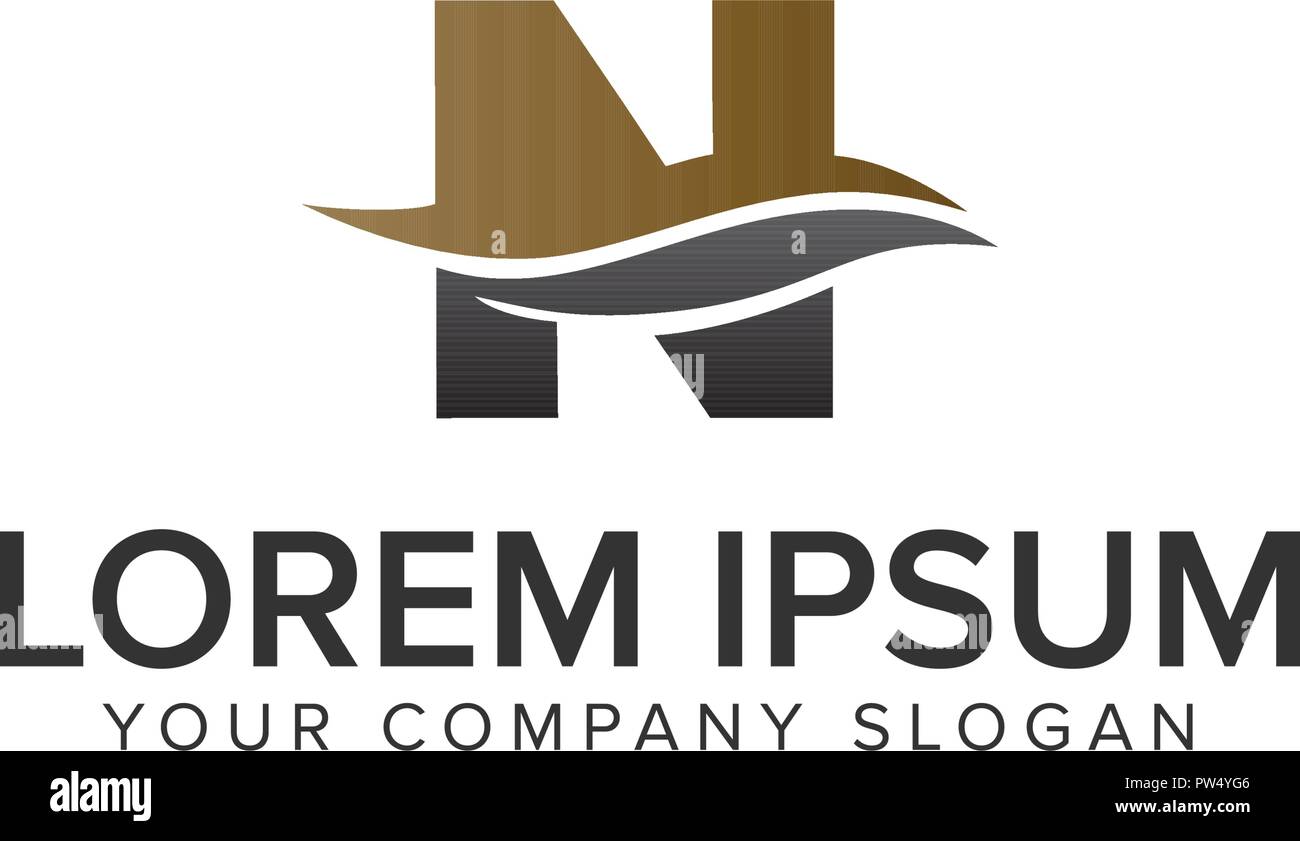 letter N Business logo design concept template. fully editable vector ...