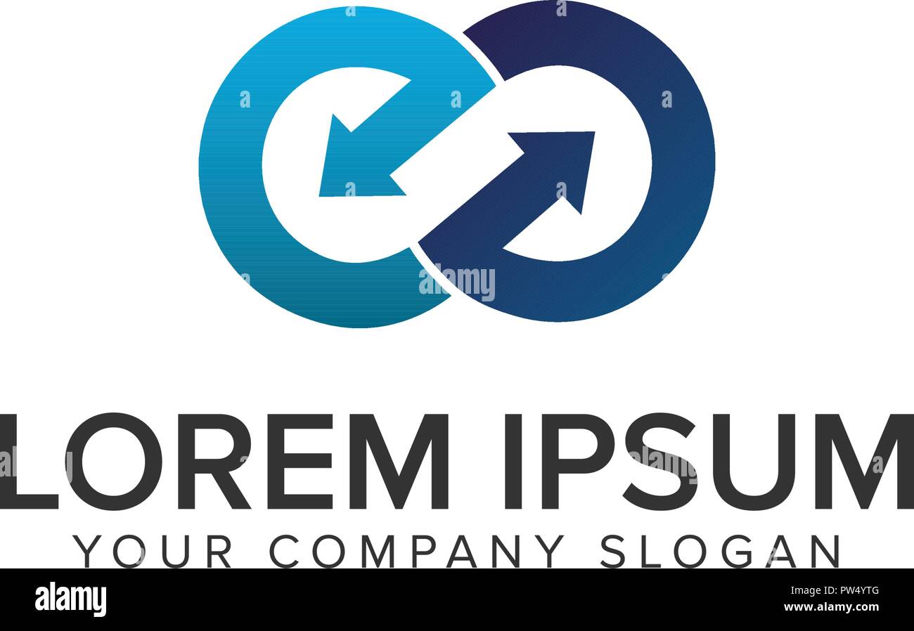 unlimited Arrow Logo logo design concept template. fully editable ...