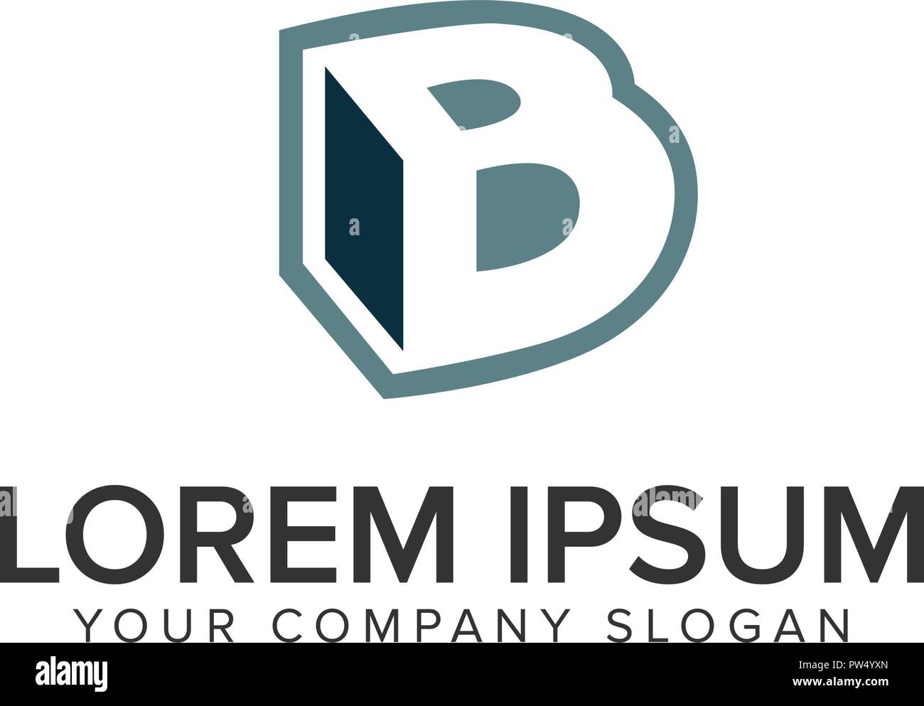 Letter B Box logo design concept template. fully editable vector Stock ...