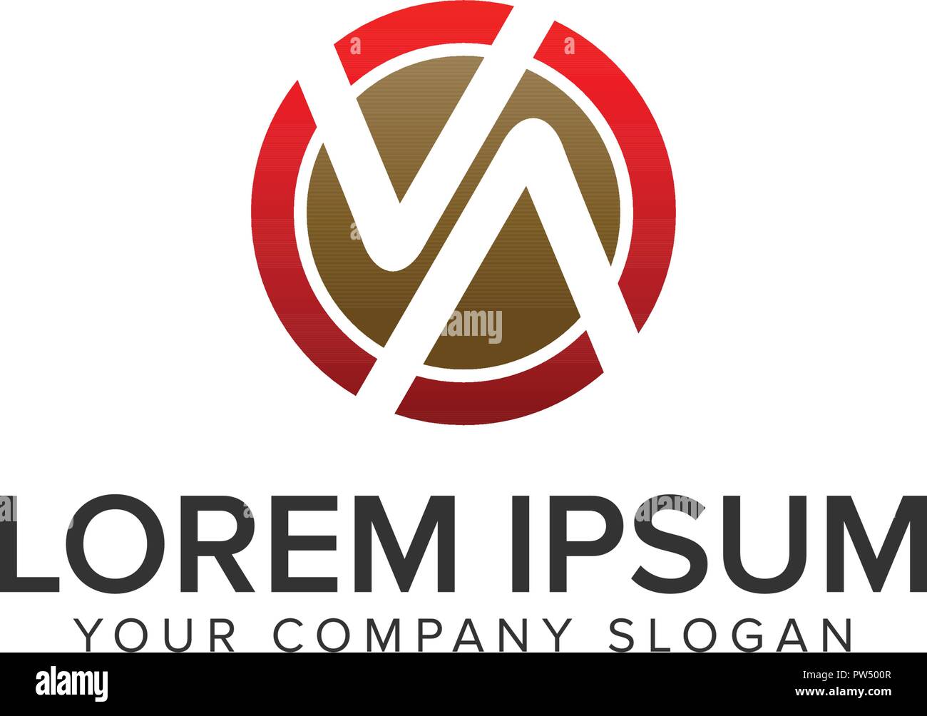 Letter V and A circle logo design concept template. fully editable ...