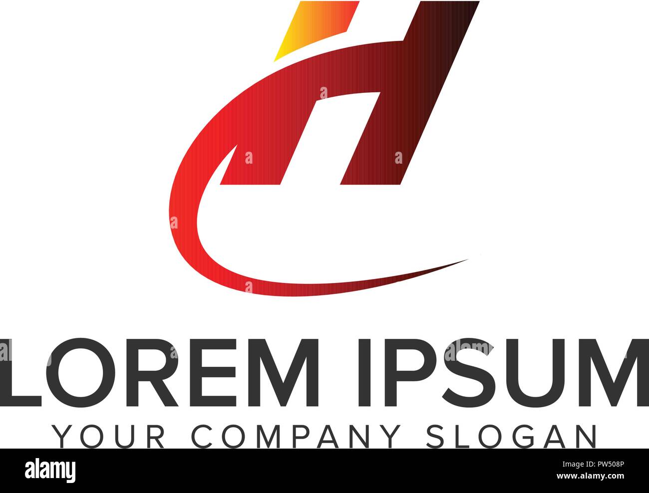 letter H creative unique logo design concept template. fully editable ...