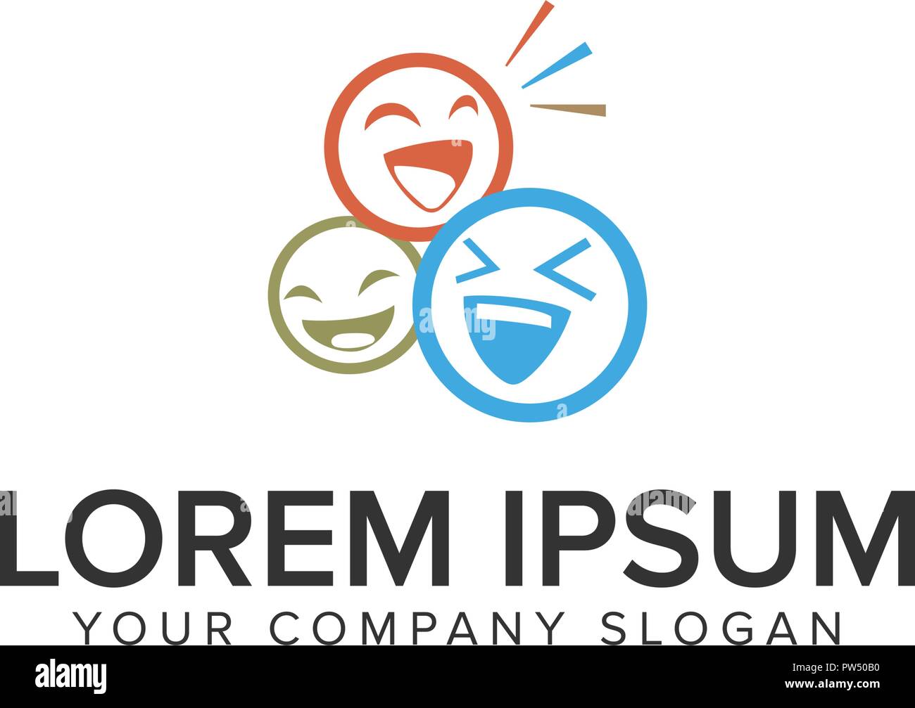 emoticon people logo design concept template. fully editable vector ...