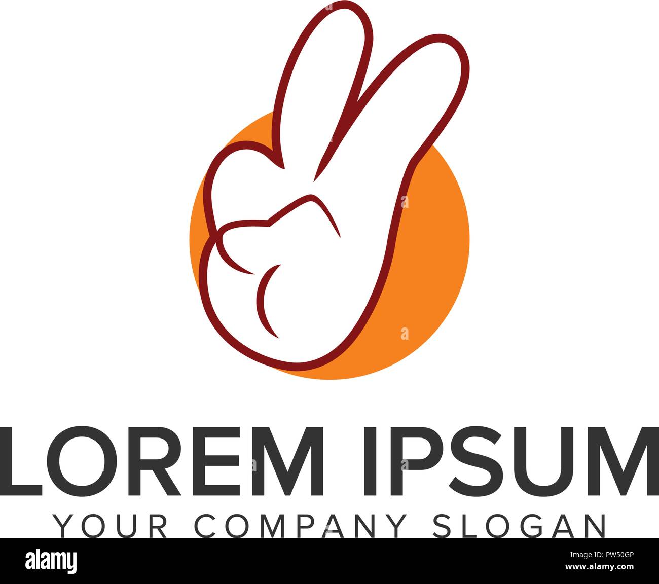 peace hand finger cartoon logo design concept template. fully editable ...