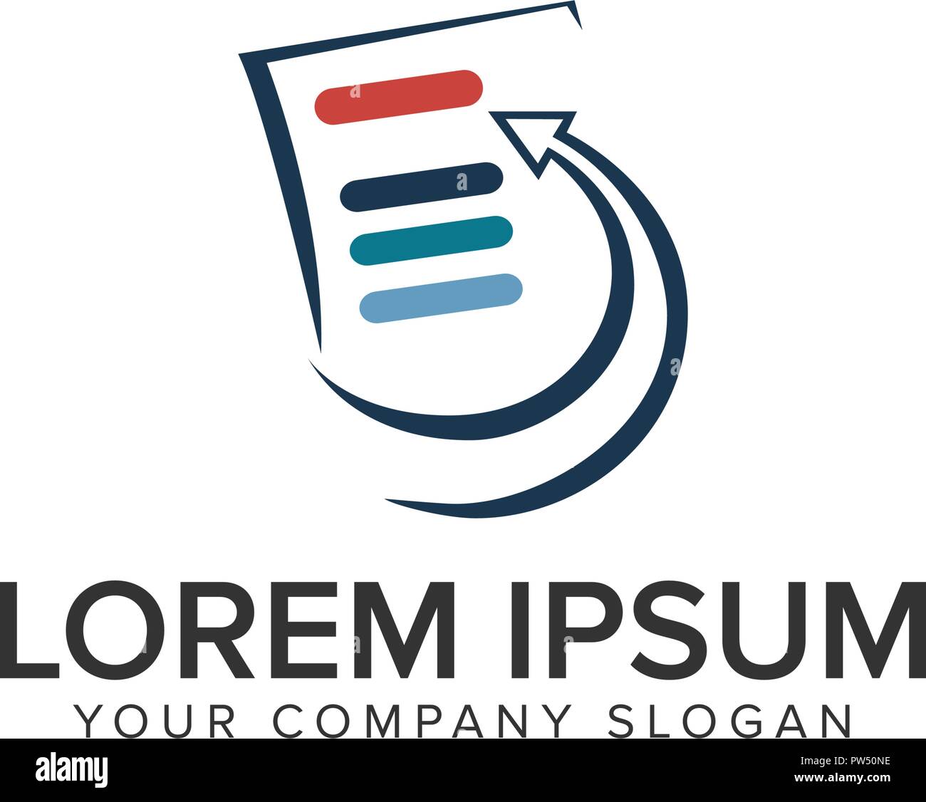 list document logo design concept template. fully editable vector Stock ...