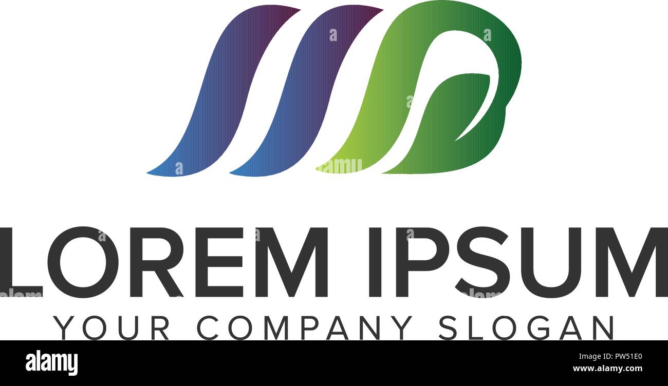 letter M leaf nature logo design concept template. fully editable ...