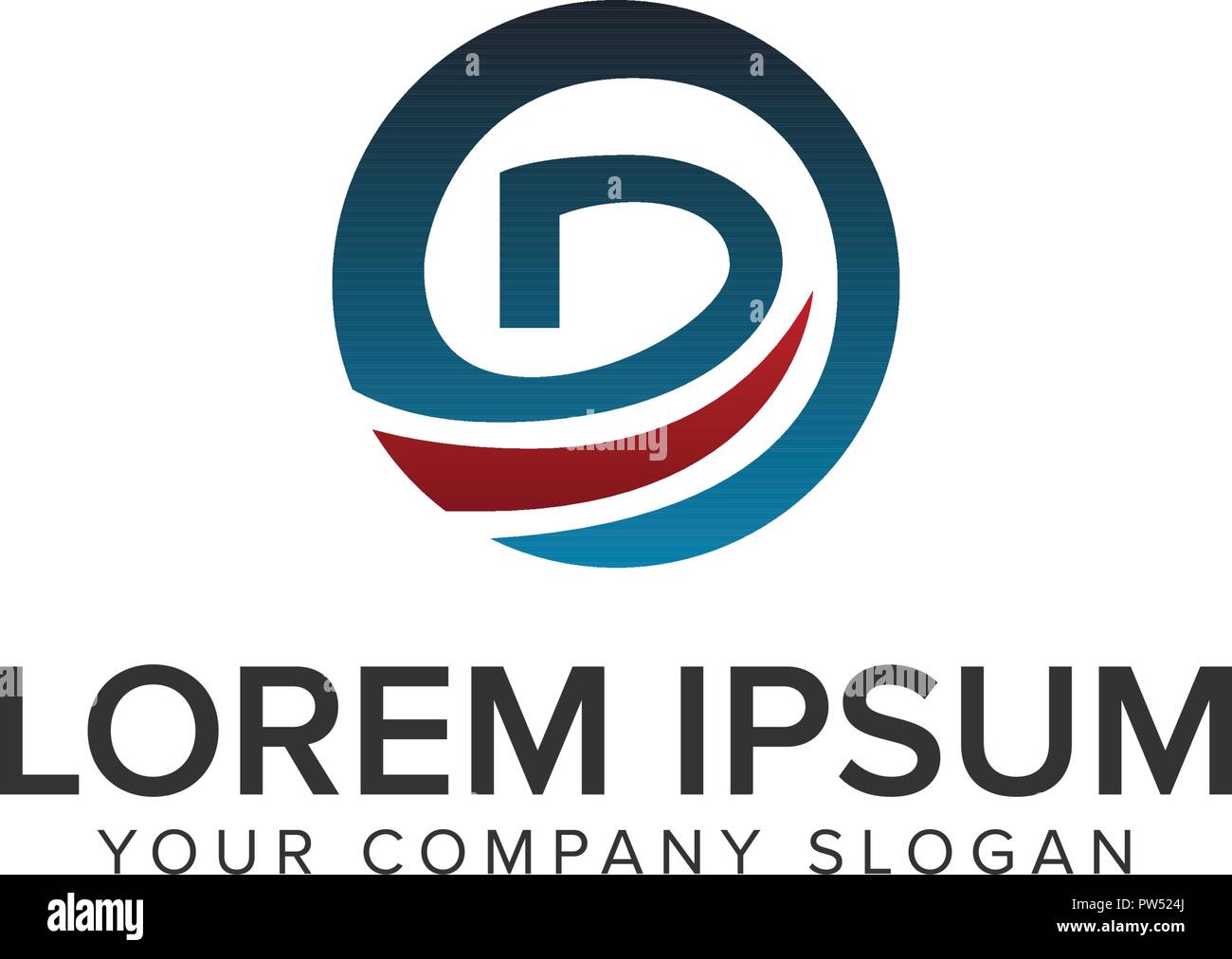 Letter D circle logo design concept template. fully editable vector ...