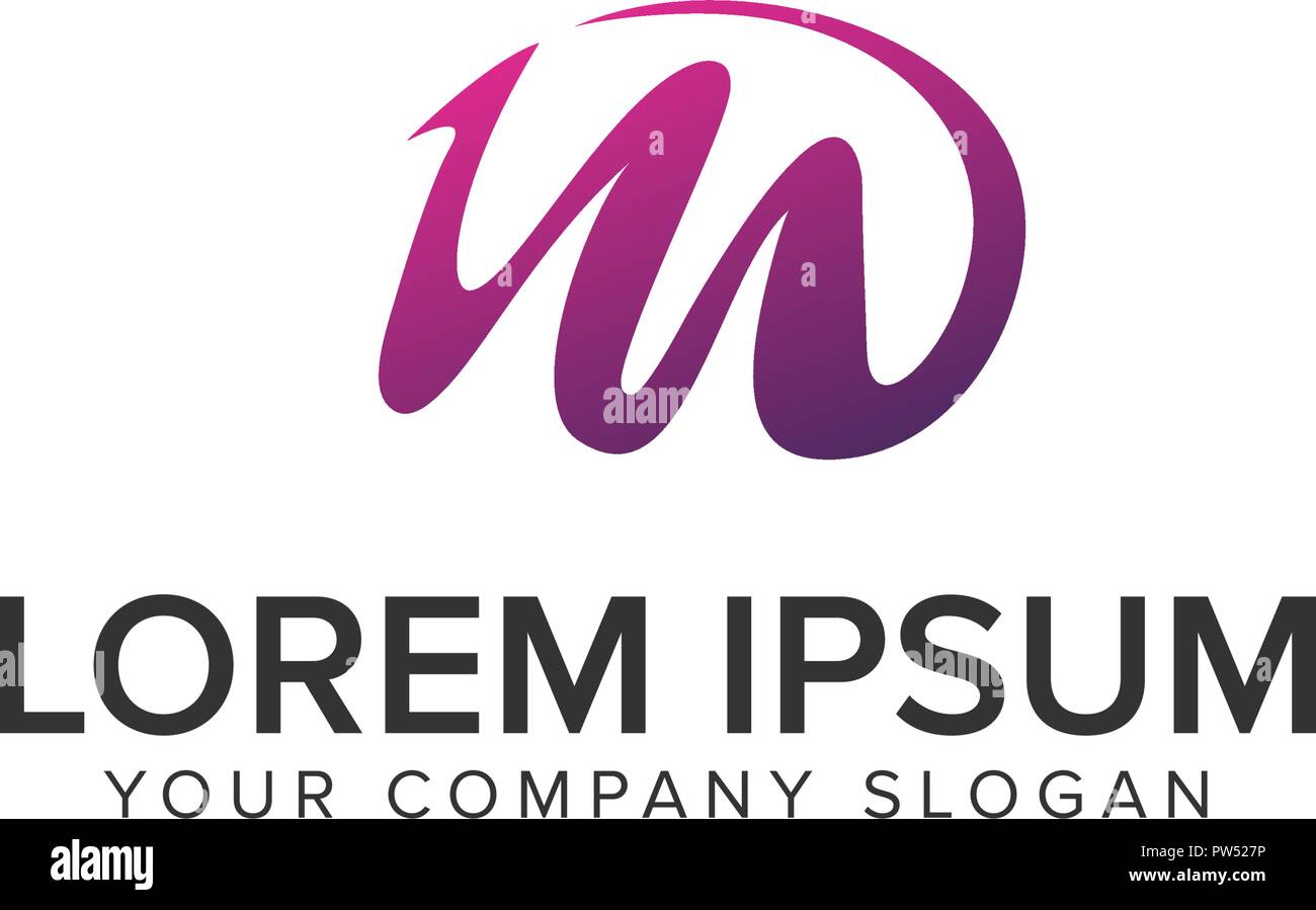 Letter M purple creative logo design concept template Stock Vector ...