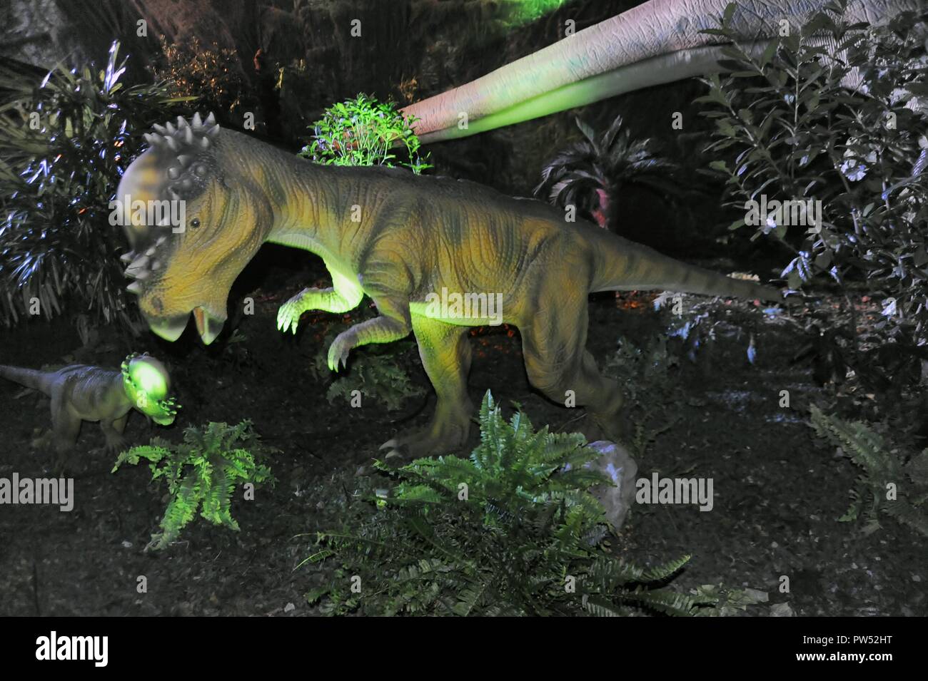 Milan (Italy), exhibition of prehistoric animals reproduced in full ...
