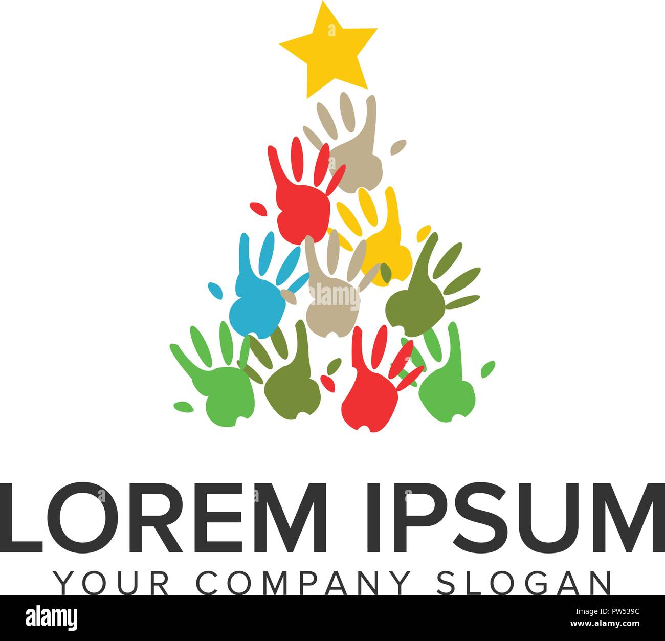 hand reach star logo design concept template Stock Vector Image & Art ...