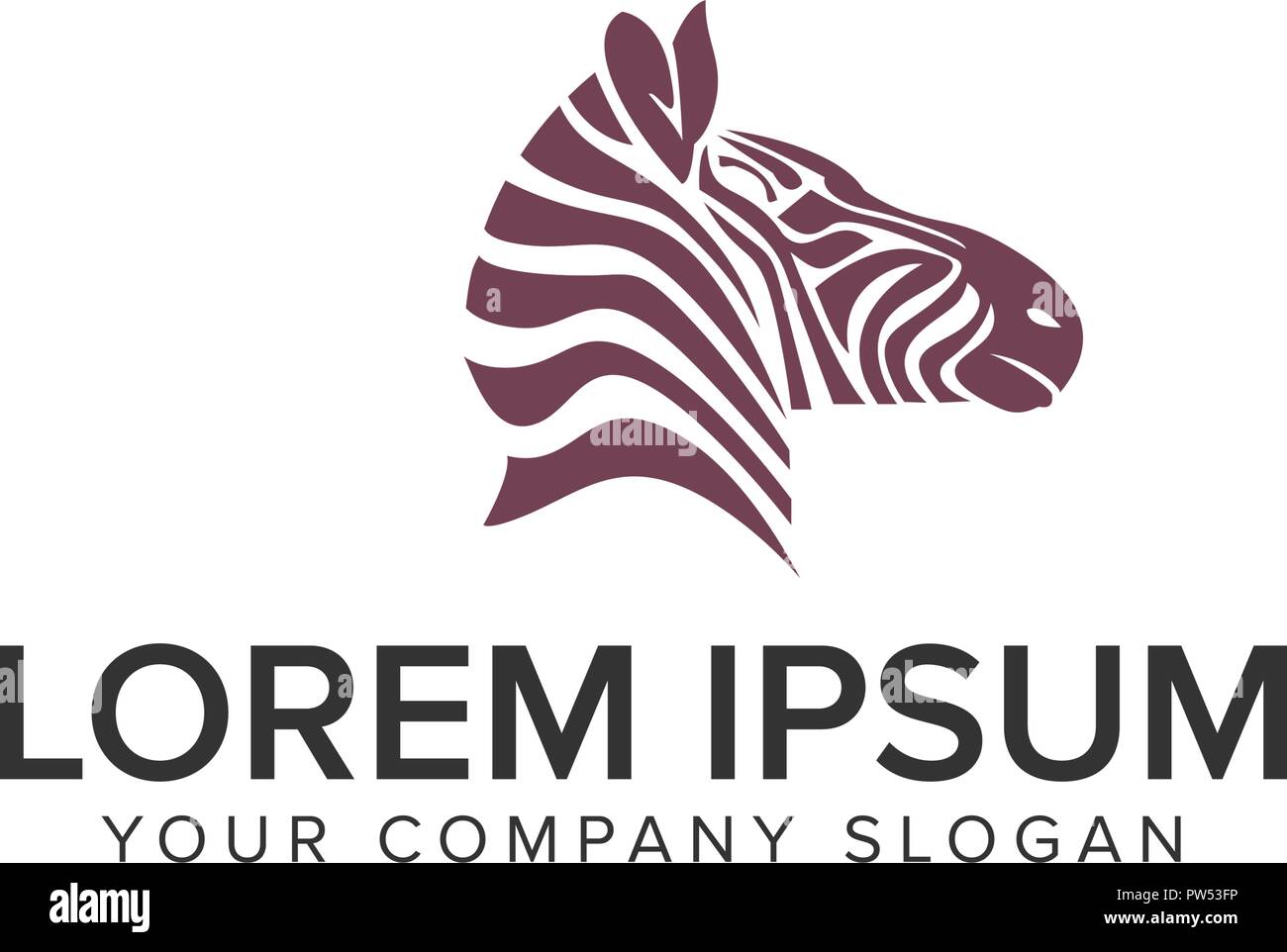 Logo head zebra silhouette Stock Vector Images - Alamy