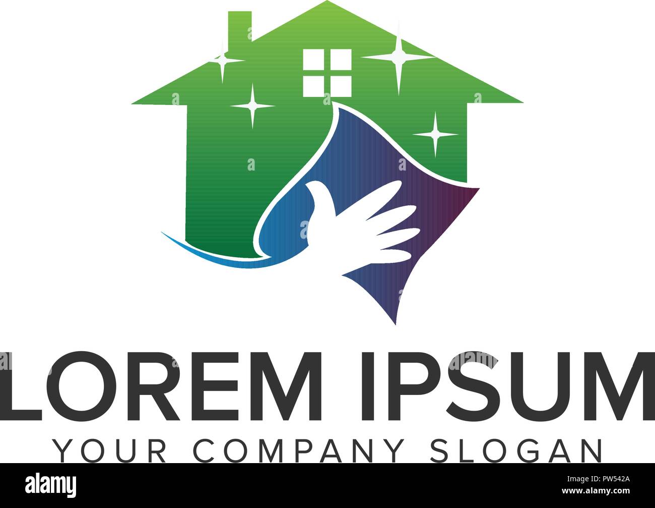 clean house logo design concept template. fully editable vector Stock ...