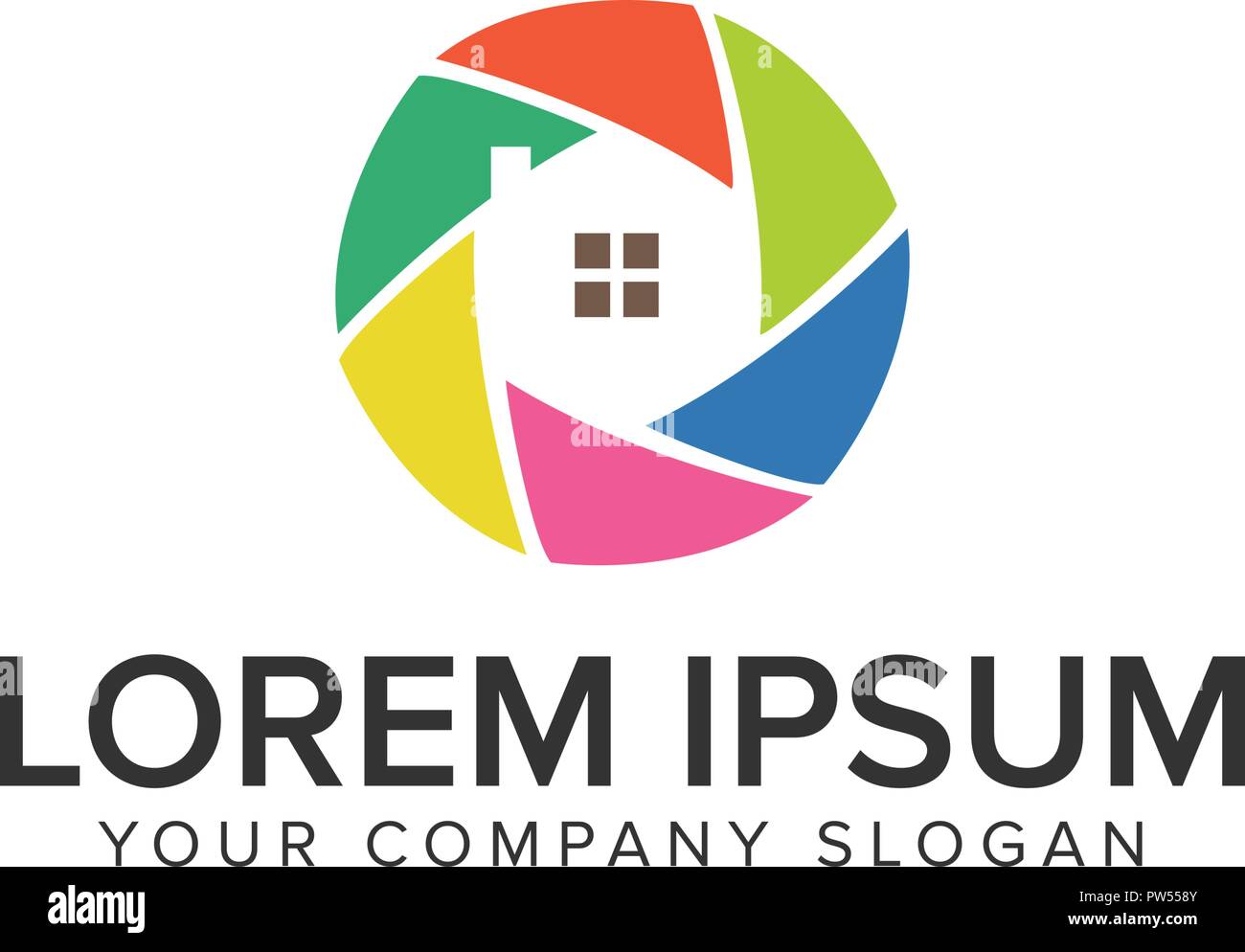 Colorful House logo design concept template Stock Vector Image & Art ...