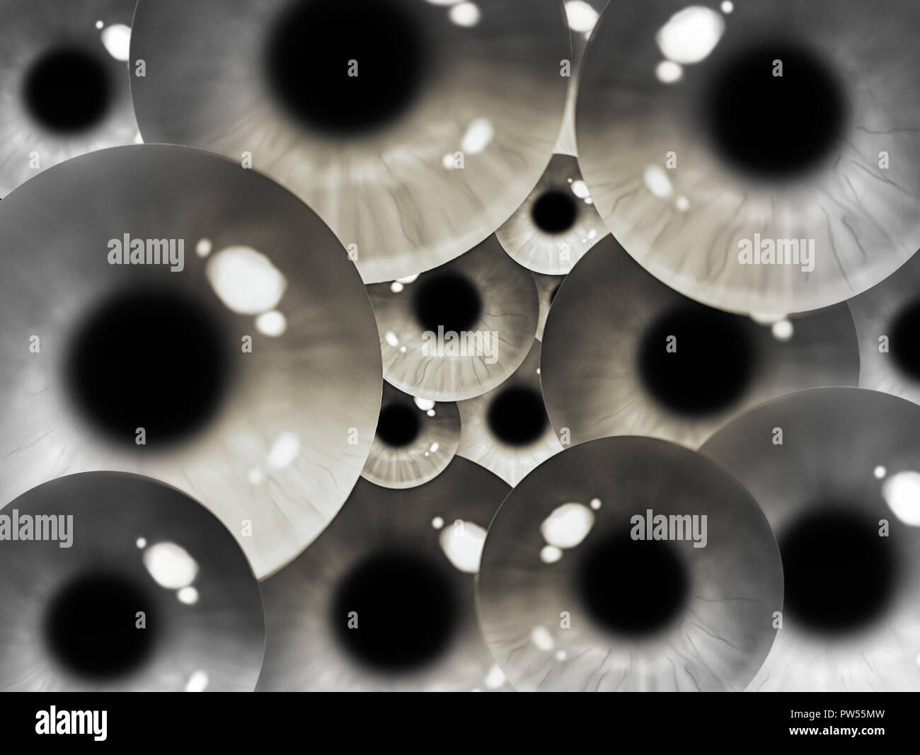 Psychedelic unusual background image, with many eyes looking into the ...