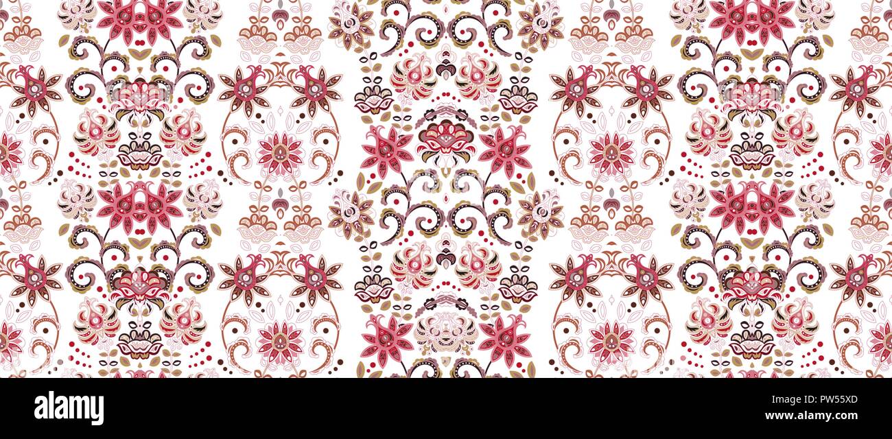 Striped seamless pattern. Floral wallpaper. Colorful ornamental border ...
