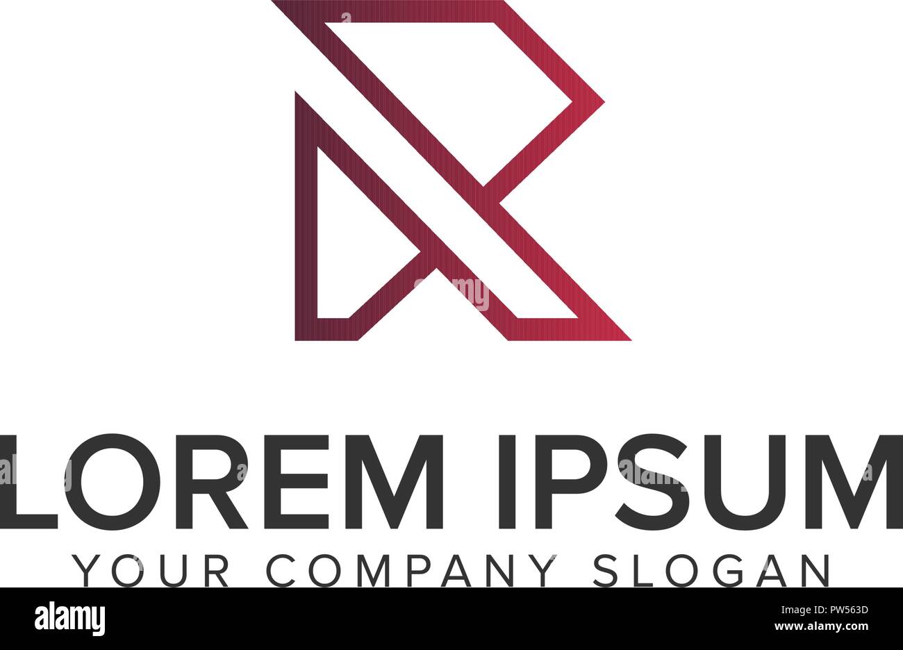 letter R line logo design concept template Stock Vector Image & Art - Alamy