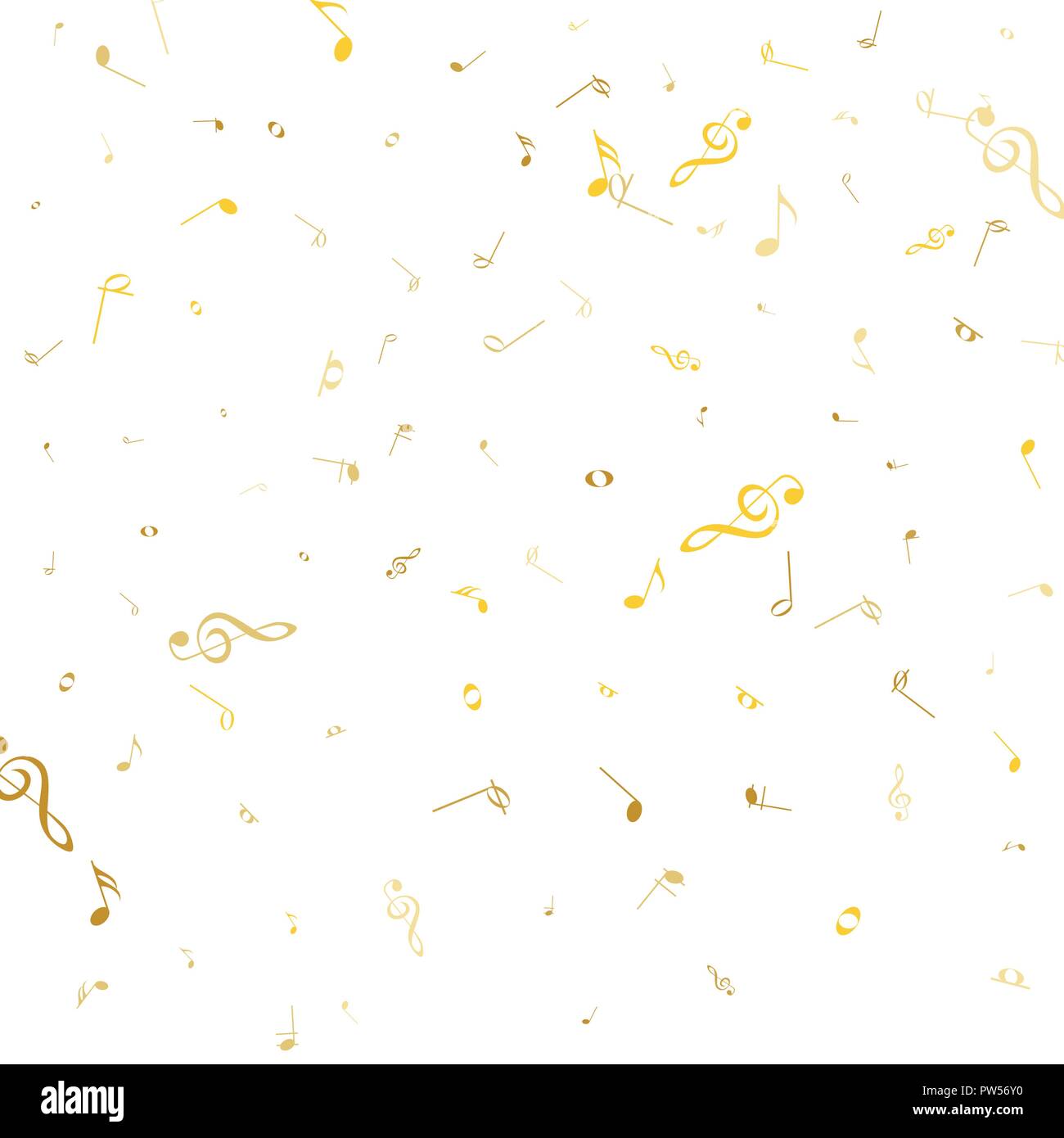 Golden musical notes illustration Stock Vector Images - Alamy