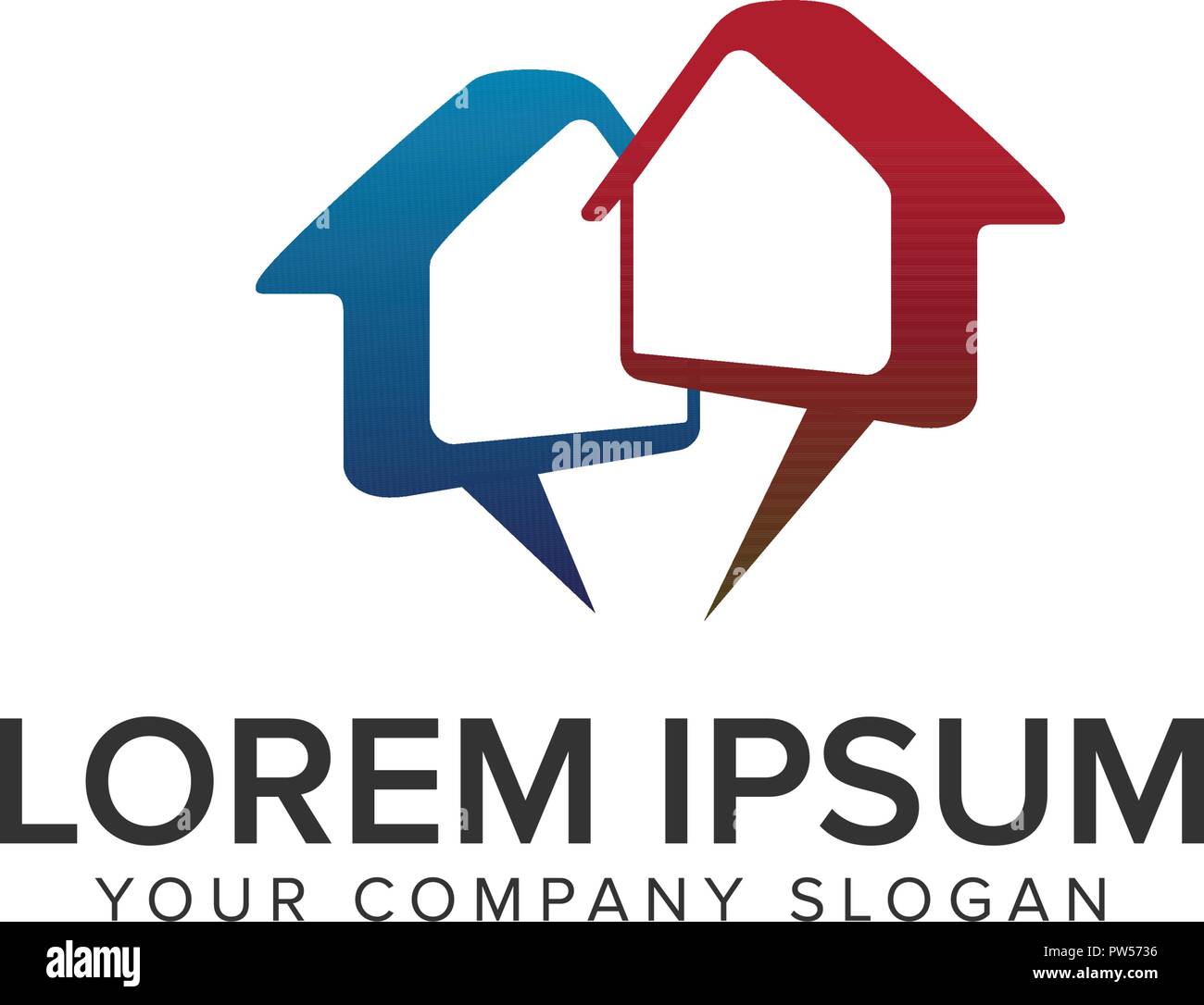 House Chat logo design concept template Stock Vector Image & Art - Alamy