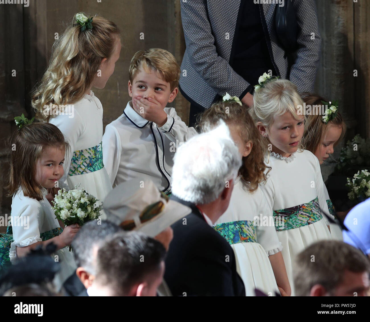 The bridesmaids and page boys, including Prince George and Princess ...