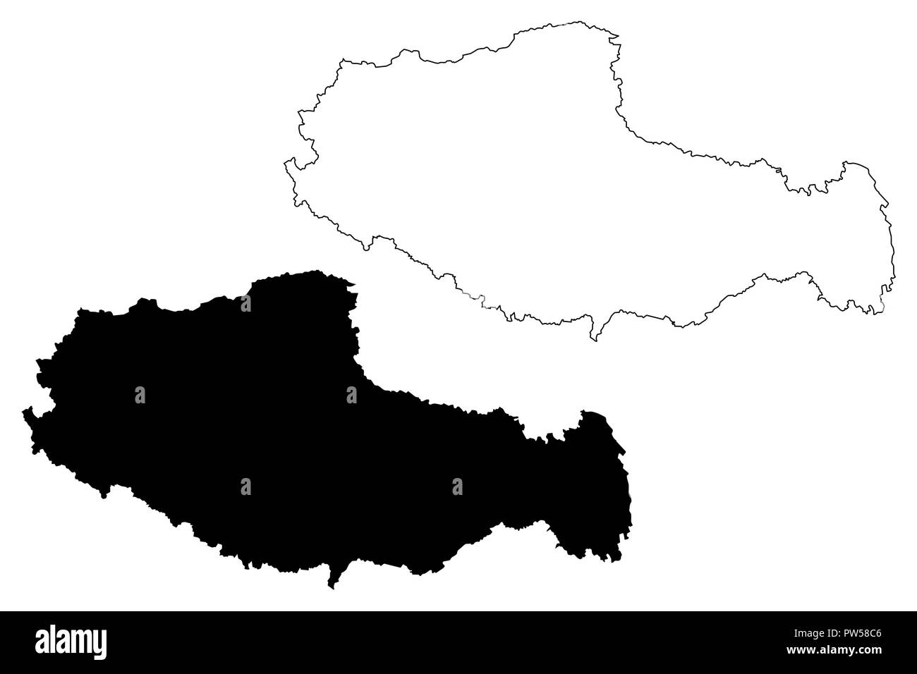 Xizang Map Xizang Province An Autonomous Region Of China