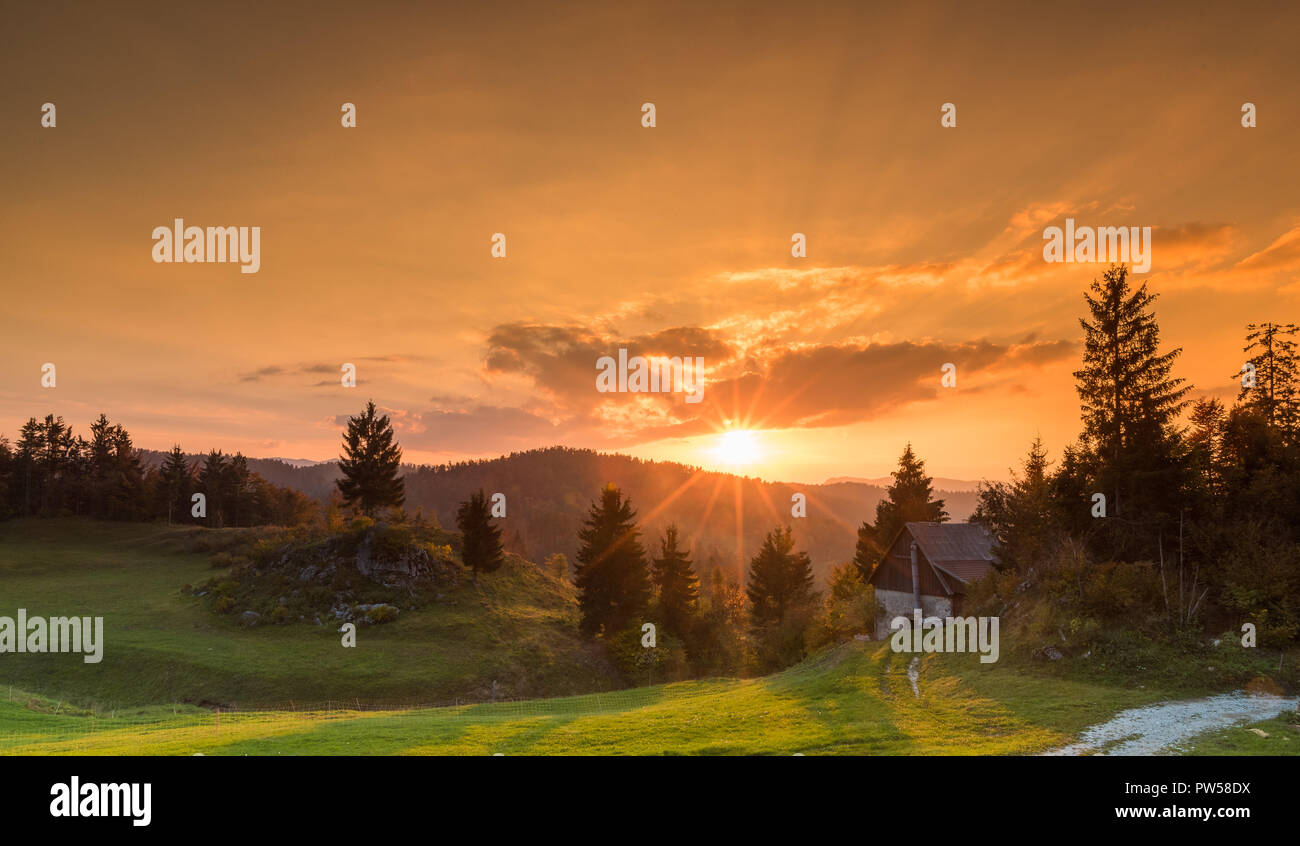 Beautiful outdoor nature sunset Stock Photo - Alamy