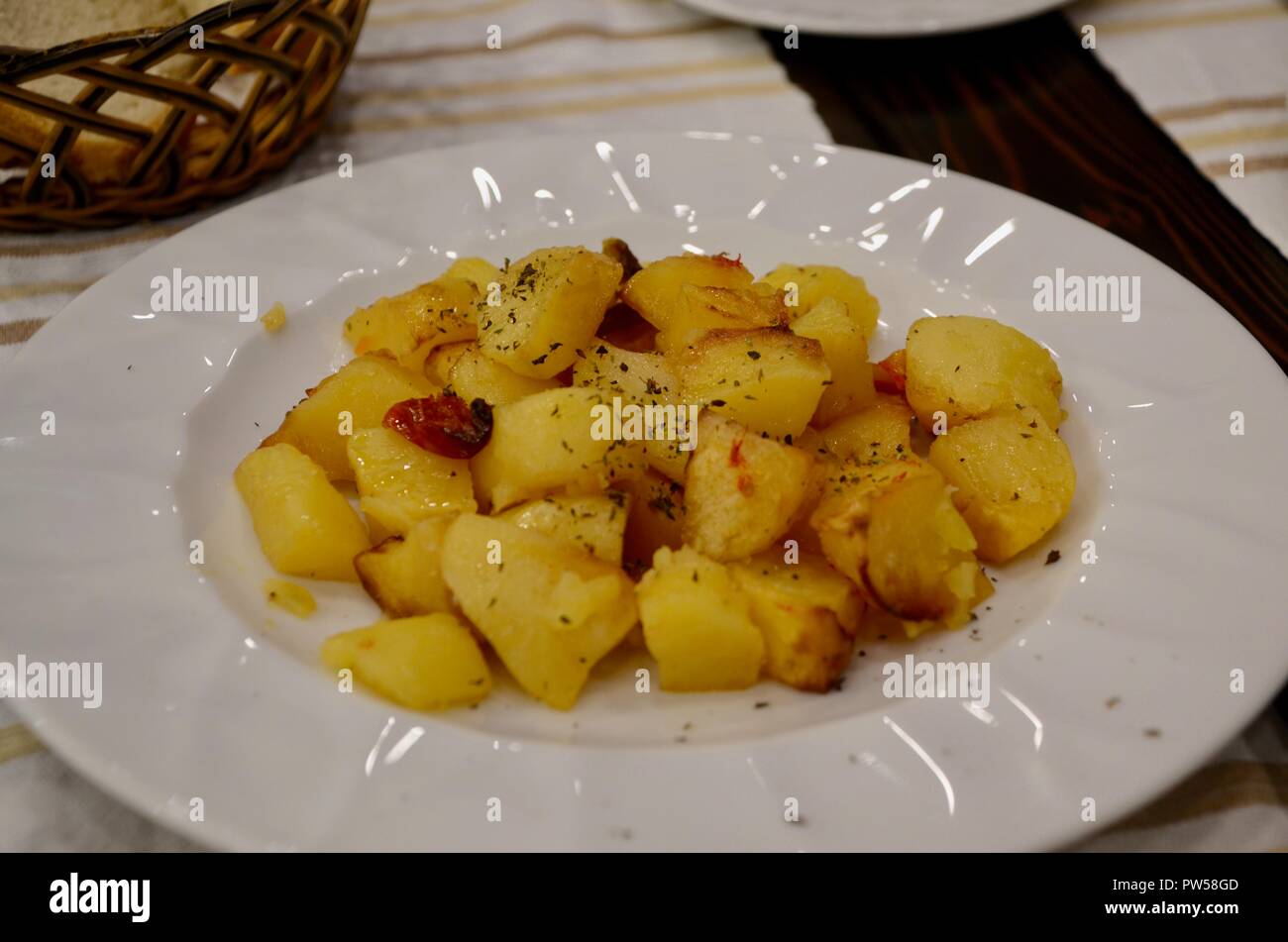 fried potatoes served at Restaurant Mangalemi berat albania Stock Photo ...