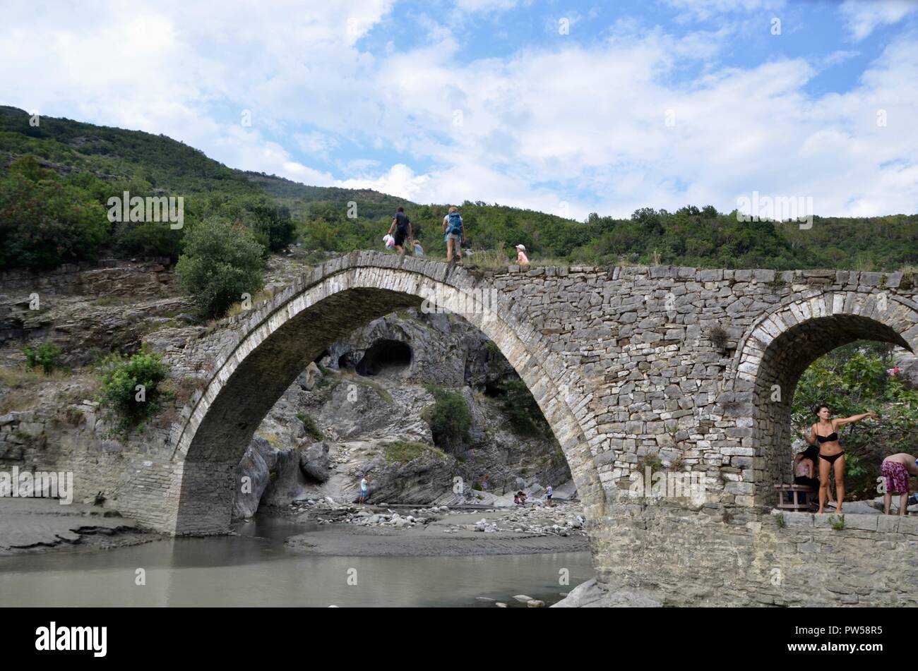 the ottoman bridge at Benja Thermal Baths – Përmet District, Albania ...