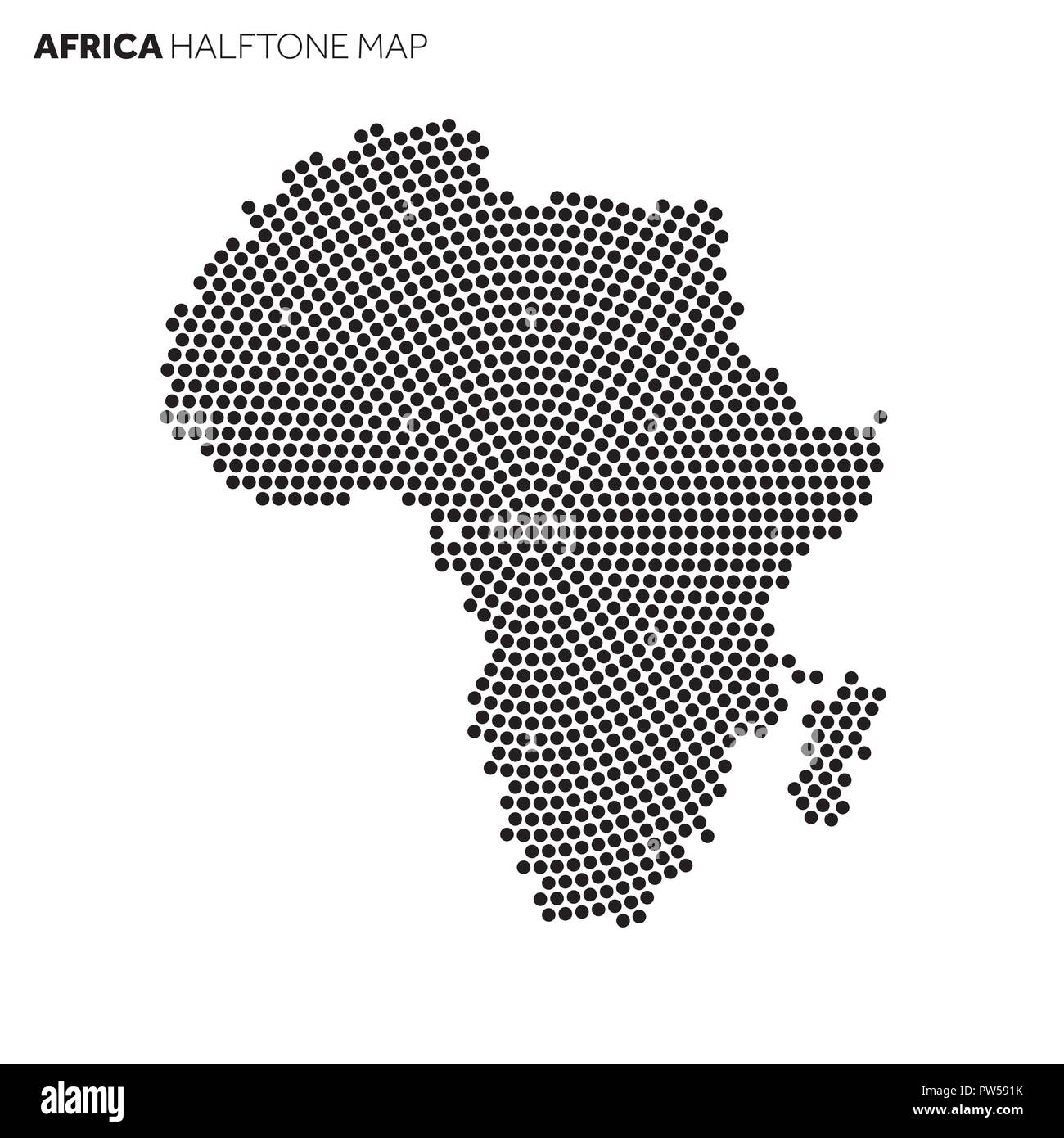 Africa country map made from radial halftone pattern Stock Vector Image ...