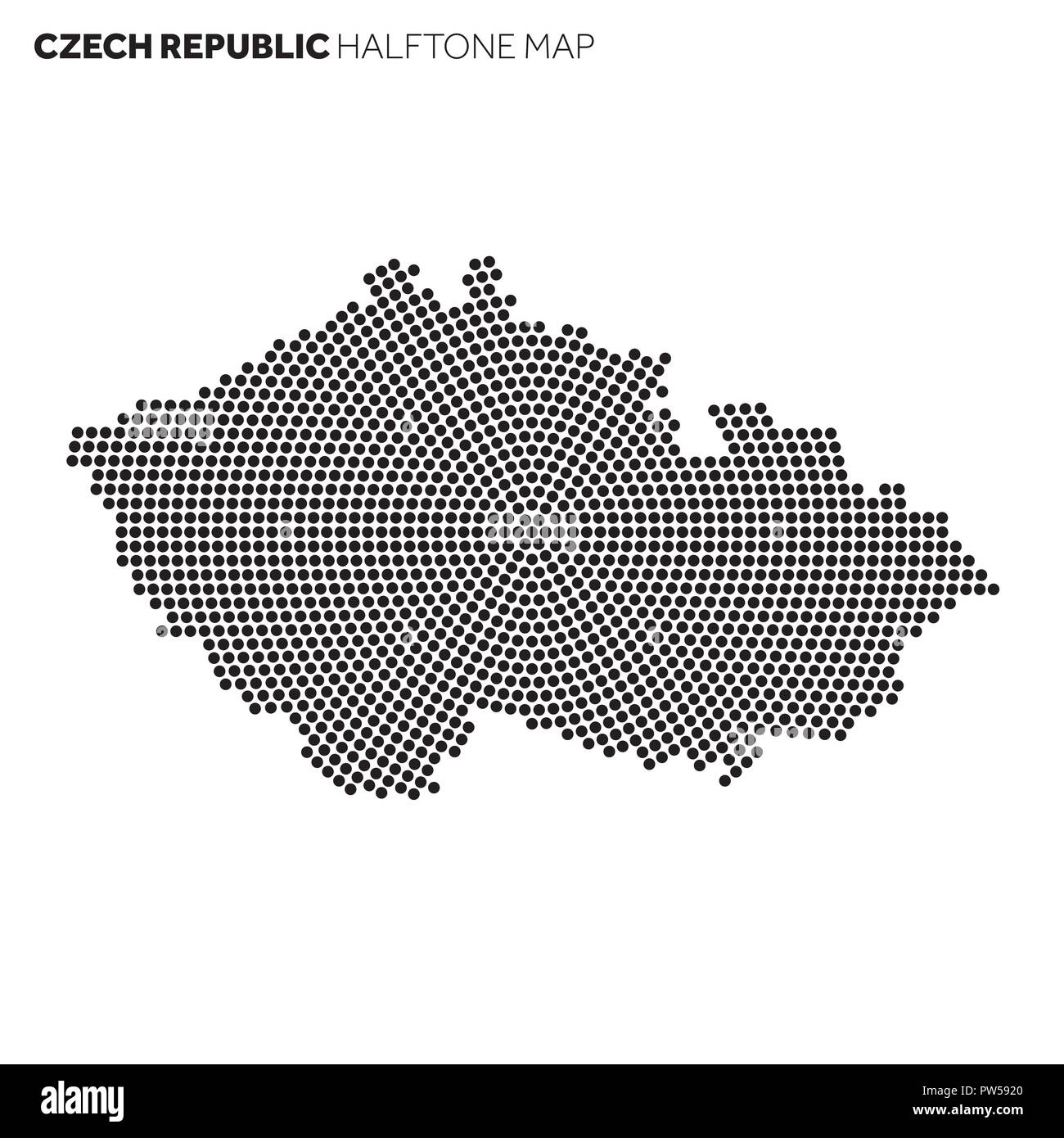 Czech Republic country map made from radial halftone pattern Stock ...