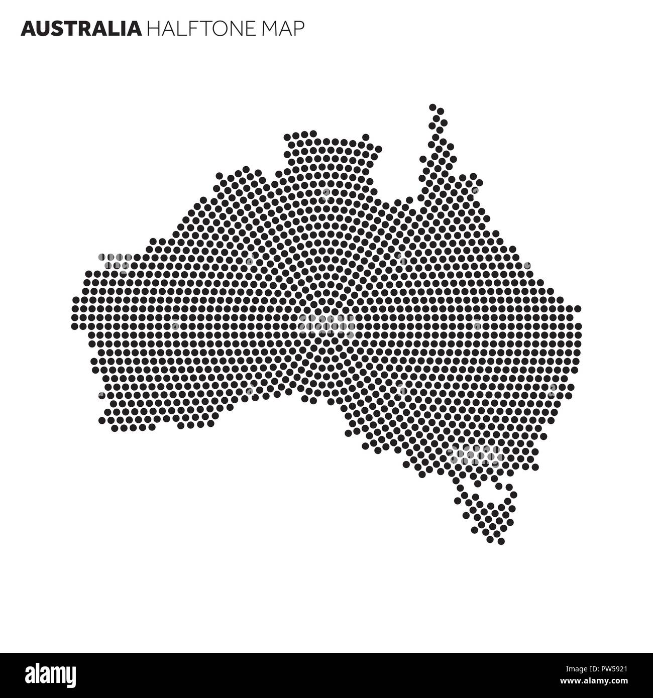 Australia country map made from radial halftone pattern Stock Vector ...