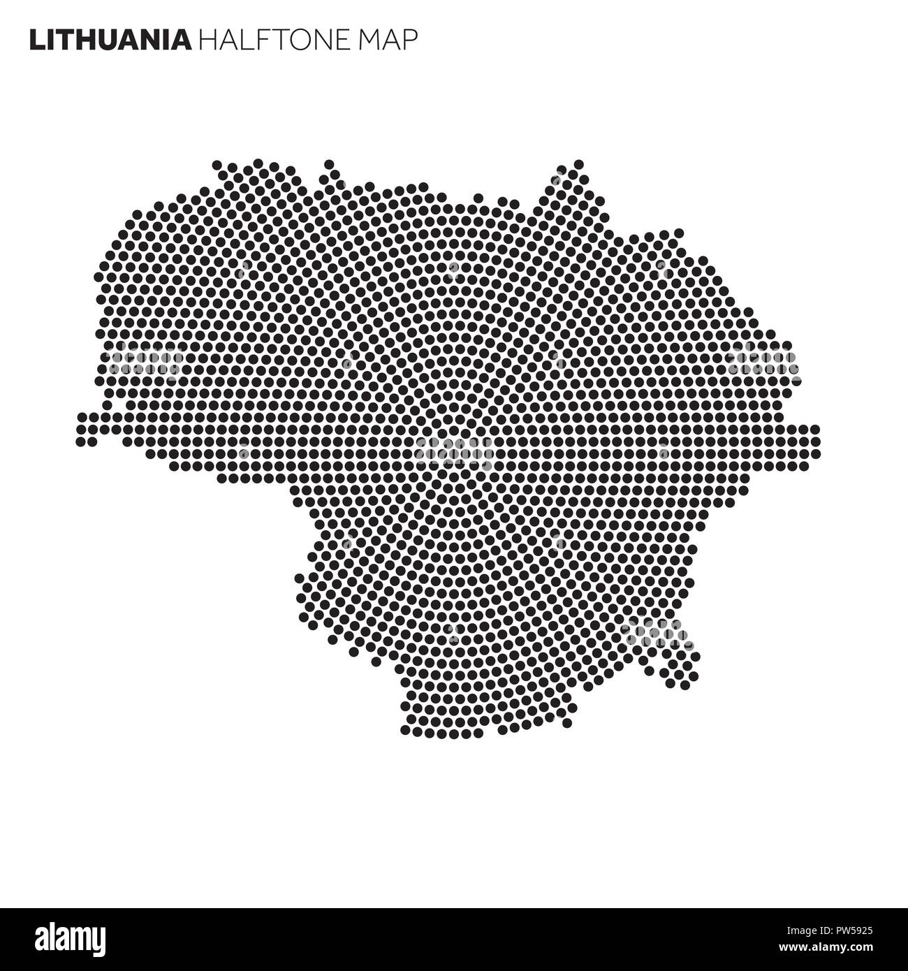 Lithuania country map made from radial halftone pattern Stock Vector ...