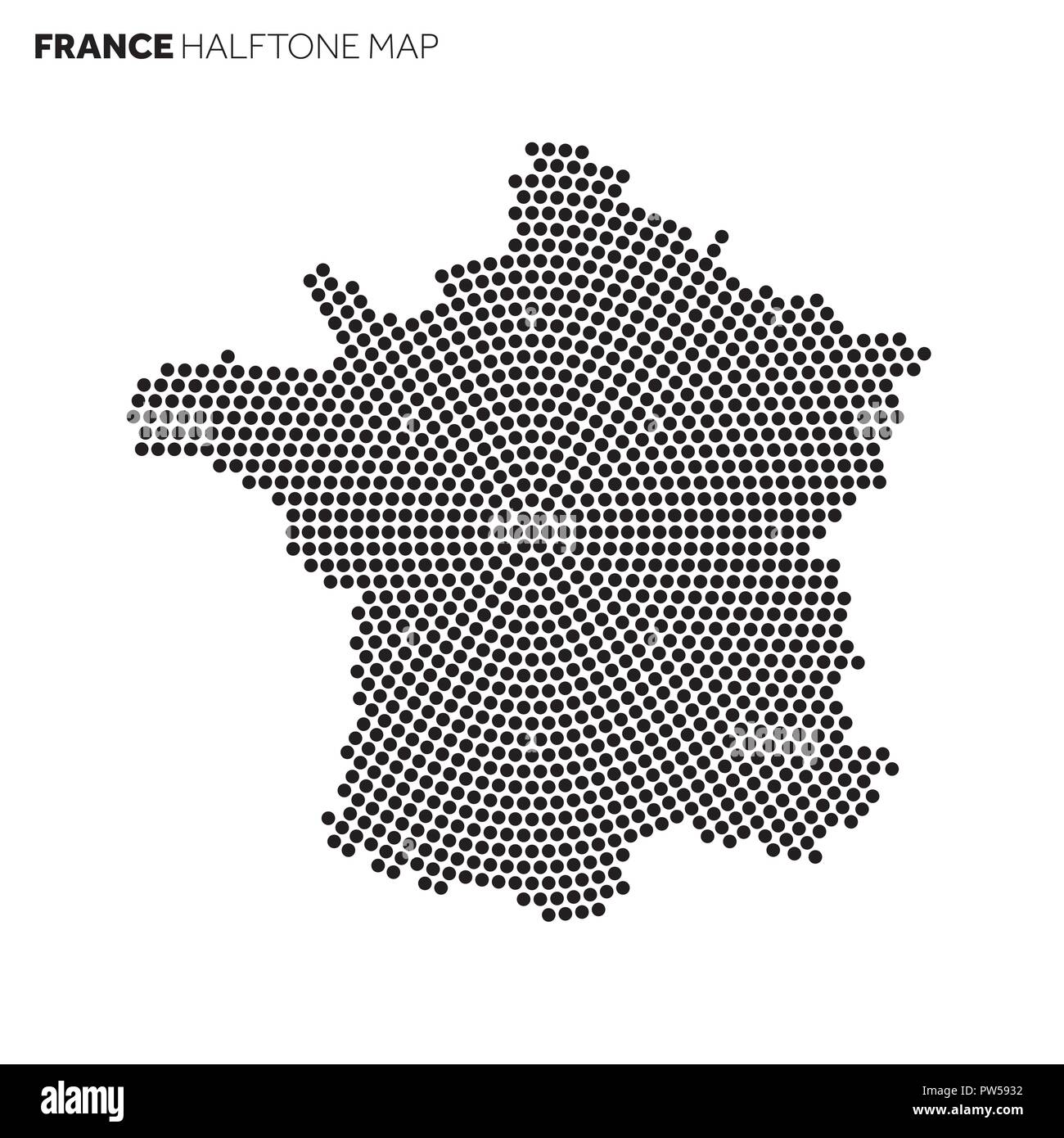 France country map made from radial halftone pattern Stock Vector Image ...