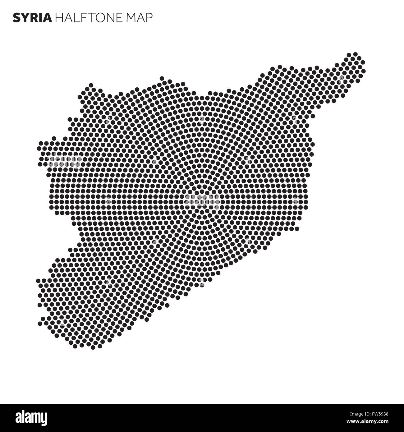 Syria country map made from radial halftone pattern Stock Vector Image ...