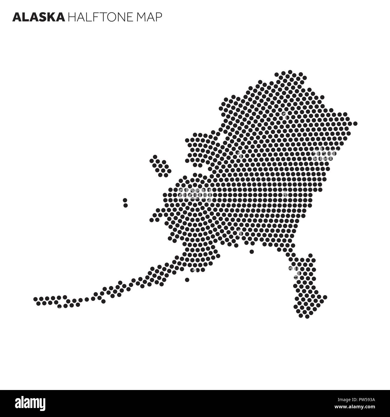 Alaska country map made from radial halftone pattern Stock Vector Image ...