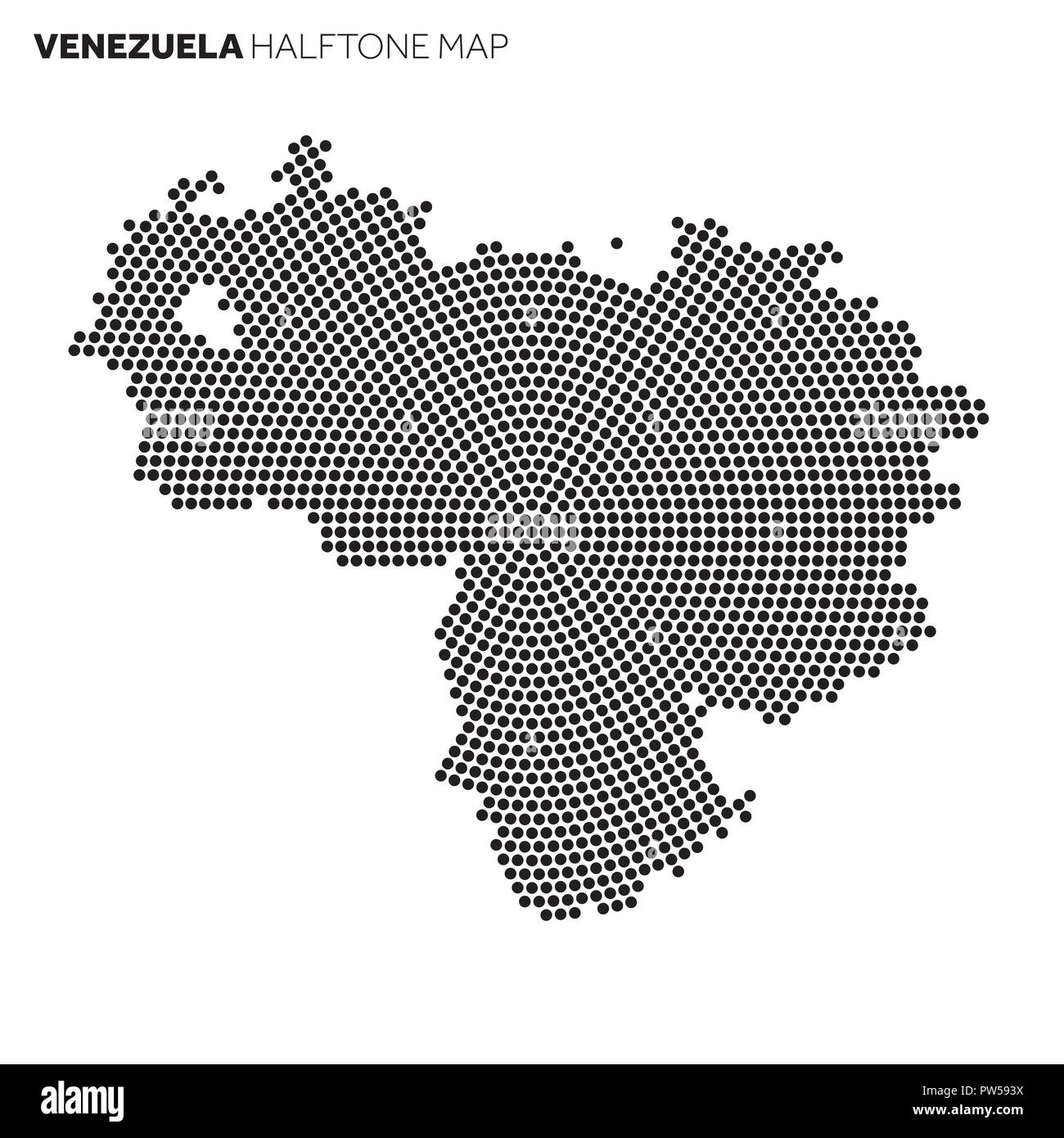 Venezuela country map made from radial halftone pattern Stock Vector ...