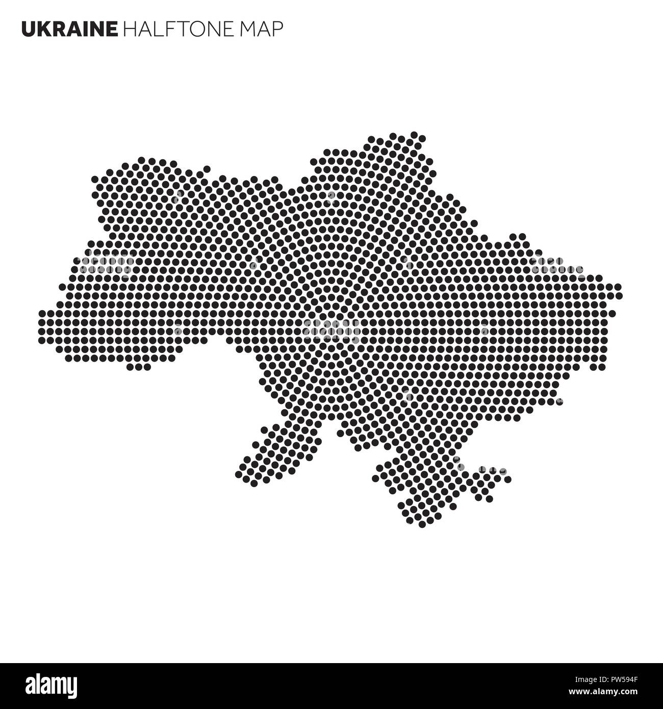 Ukraine country map made from radial halftone pattern Stock Vector ...